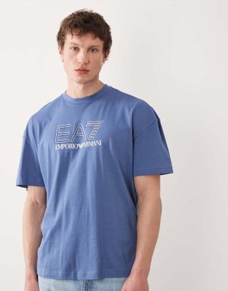 Emporio Armani Armani - EA7 Train Visibility - Locker geschnittenes T-Shirt in Blau