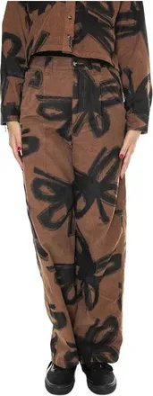 Obey Femme, Pantalons, Brun, Taille: W26 Wide Pantalons
