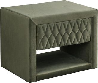 Vente-Unique Nachttisch Daniele - 1 Schublade & 1 Ablage - Samt - Olivgr&uuml;n