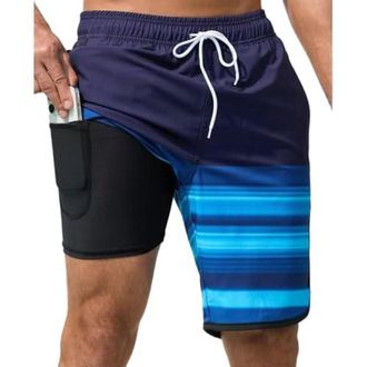 Generic HUIWDP Short de bain d&eacute;t&eacute; tendance en polyester pour homme S&eacute;chage rapide Taille &eacute;lastique Pantalon de plage Traje De Ba&ntilde;o, A7, XXL