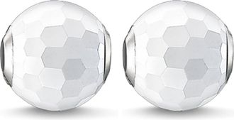 Thomas Sabo Damen Bead Achat facettiert wei&szlig; Karma Beads 925 Sterling Silber K0126-130-14 (Packung mit 2)