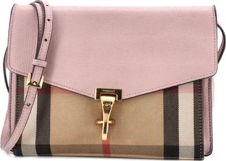 Burberry Macken Leather and House Check Canvas Small crossbody bag - Rosa