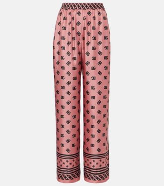 Dolce & Gabbana Palazzo-Hose DG aus Seidensatin