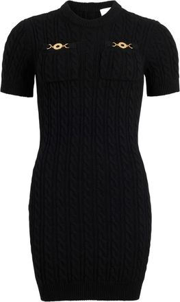 Patou robe en maille torsadée à coupe courte - Noir