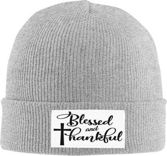 Generic Béni Et Reconnaissant, Christianisme, Foi, Jésus Femme Homme Bonnet De Trawler Confortable Watch Cap Élastique Skull Cap pour Le Quotidien Toutes Les 