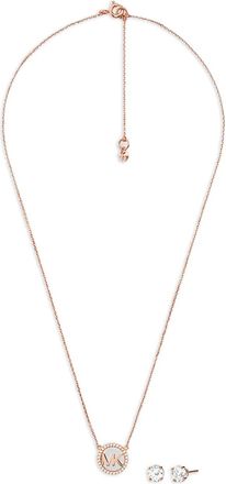 Michael Kors lot de colliers &agrave; pendentif logo - Rose