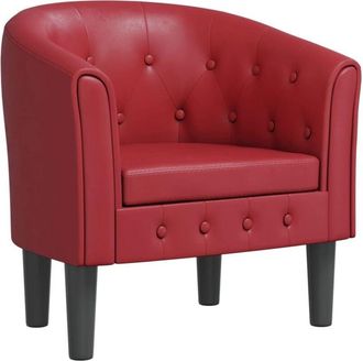 vidaXL Clubsessel Weinrot Kunstleder vidaXL