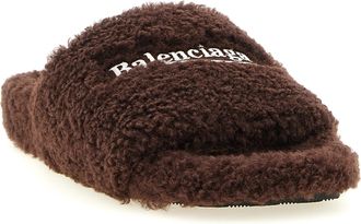 Balenciaga Womens Brown Polyester Slides Shoe