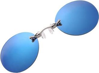 Generico Lunettes de soleil pour hommes avec clips, lunettes de soleil sur les lunettes pour hommes - Lunettes de soleil rondes rétro avec clip sur lunettes de