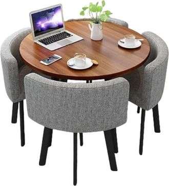 Generic Konferenztisch-Set, 4 St&uuml;hle mit Tisch, K&uuml;chentisch mit 4 St&uuml;hlen, platzsparender Empfangstresen, Fr&uuml;hst&uuml;cksbartisch, Lounge- und Besprechungsm&ouml;bel, 3