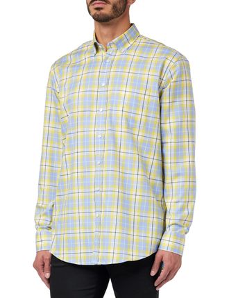 Seidensticker Mens Regular Fit Langarm Hemd Shirt, Gelb, 41