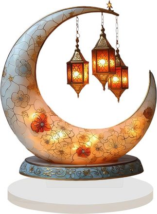 Generic Feiertags-Tischdekoration, Festtisch-Arrangement - 2D-Acryl-Mond- F&uuml;r Zuhause, Party, Schreibtisch, B&uuml;cherregal, Kaminsims, TV-Schrank, Eingangsbereic