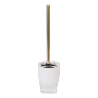 MSV WC Bürste Klobürste Toilettenbürste Tahiti mit hygienischem Behälter Weiß