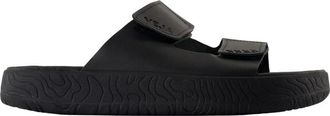 Veja Homme, Chaussures, Noir, Taille: 42 EU Sandales en Cuir Noir - Style Slip-On