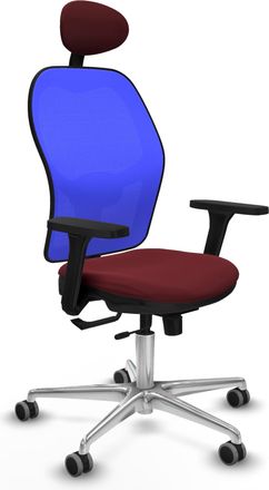 Piqueras y Crespo Ergonomischer Drehstuhl mit 3D-Armen, h&ouml;henverstellbarer Lendenwirbelst&uuml;tze und festem Kopfteil, ausgestattet mit Syncro/Traslack und eingespritztem S