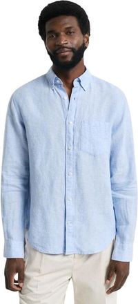 GANT Homme, Chemises, Bleu, Taille: 5XL Chemise en Lin Bleu Clair
