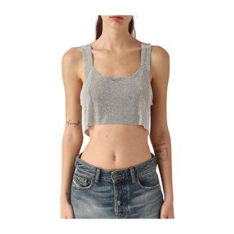 twentyfour Femme, Tops, Gris, Taille: 42 FR Haut Court Atene Scintillant