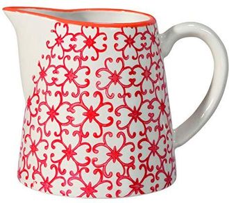 Bloomingville Petit Pot de Lait Carla Express - Couleur &Oslash; 8,5 x H 8,5 cm, Rouge, C&eacute;ramique, Capacit&eacute; 250 ML