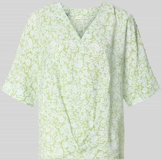 Christian Berg Regular Fit Bluse mit V-Ausschnitt und 1/2-Arm