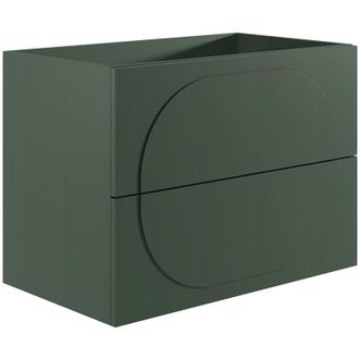 Vente-Unique Vente-Unique - Meuble sous vasque suspendu 80 cm en mdf - 2 tiroirs soft close et push to open - Design minimaliste vert &eacute;co-responsable