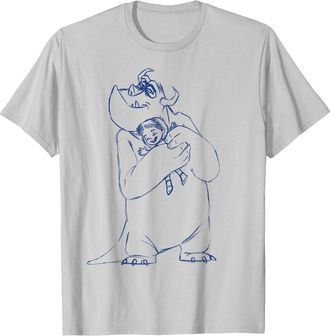 Disney Pixar Monsters Inc. Sully And Boo Hugging Sketch T-Shirt
