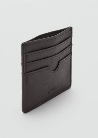 Mango Porte-cartes textur&eacute; marron - Homme - Taille unique - MANGO MAN