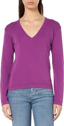 Benetton Maillot col V M/L 1091d4625 Sweater, Violet 007, Small Femme