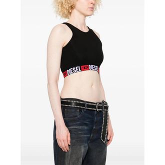 Diesel Logo Underband Cotton Tank Top - Black