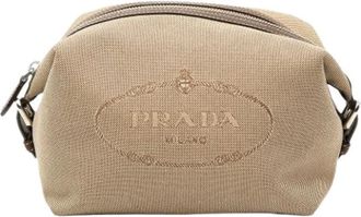 Prada Pochette en toile Pre-owned - Femme - Pre-owned - Beige - Taille: ONE Size