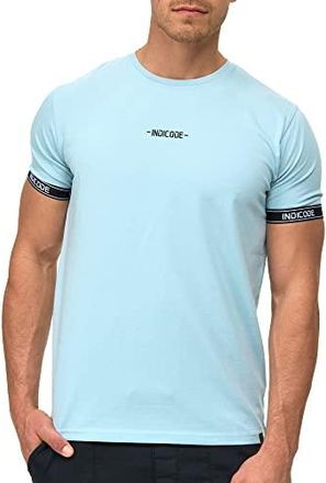 Indicode Hommes Lutzy Shirt | T-Shirt à col Rond Blue Wave M