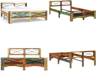 vidaXL Massivholzbett ohne Matratze Altholz 140x200 cm - Holzbetten - Altholzbett - Vintage Bett - Massives Holzbett - Antik Bett - Home & Living
