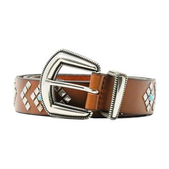 Orciani Femme, Accessoires, Brun, Taille: 90 CM Ceinture en Cuir Turquoise pour Femmes