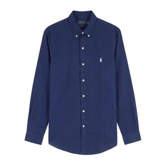 Polo Ralph Lauren Schlankes Leinenhemd - - Shirts - Herren - Blau - S
