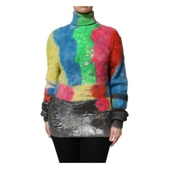Dolce & Gabbana Bunter Mohair Rollkragenpullover - - Knitwear - Damen - Mehrfarbig - S