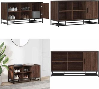 vidaXL Schuhbank Braun Eichen-Optik 100x40x53,5cm Holzwerkstoff Metall - Vidaxl