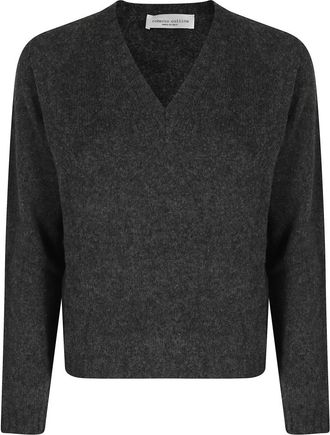 Roberto Collina Scollo V ML - Femme - Pulls - Gris - Taille: 38 FR
