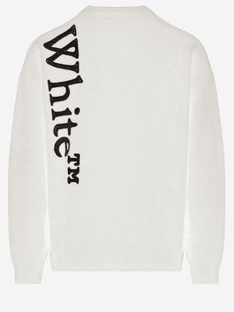 Off-white Mens Wool-Blend Sweater With Logo White