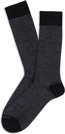Marcoliani Mar4060T/1007 Wadenlange Birdseye Baumwollsocken - - Underwear - Herren - Schwarzk - ONE SIZE