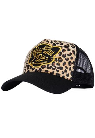 Queen Kerosin Damen Trucker Cap Leopardenoptik Caps Bikercap Leopardenfell Frontstickerei Logopatch Truckerkappe Meshcap Wildcats