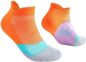 Generico Lot de 3 paires de chaussettes de course rembourr&eacute;es pour marathon, chaussettes de sport antid&eacute;rapantes pour hommes et femmes, Orange Red, Large