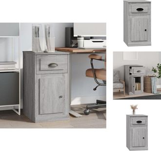 vidaXL Beistellschrank mit Schublade Grau Sonoma 40x50x75 cm - Schreibtischregal - Wohnzimmermöbel - Beistellschrank - Grau Sonoma - Holzmöbel