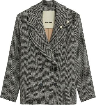 A Paper Kid veste croisée à motif de chevrons - Gris