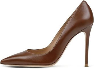 EDEFS Escarpins Femme - Sexy High Heel Shoe - Stiletto Marron Escarpin - Chaussures Talons Aiguilles 10 cm - Taille 38