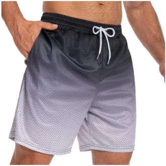 Generic HUIWDP Short de bain d&eacute;t&eacute; tendance en polyester pour homme S&eacute;chage rapide Taille &eacute;lastique Pantalon de plage Traje De Ba&ntilde;o, A19, L