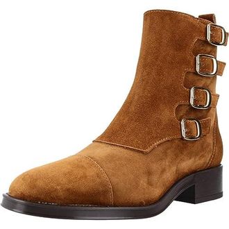 Alpe Bottines en Cuir Couture Marron