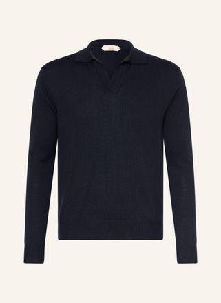 Aur&eacute;lien Strick-Poloshirt Aus Merinowolle blau