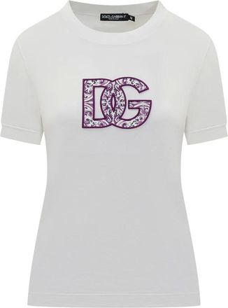 Dolce & Gabbana Femme, Tops, Blanc, Taille: 40 FR T-Shirt