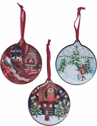 Villa D'Este Home Tivoli Xmas Vintage Keramikfliesen mit Korkboden, klein, 6 Stück