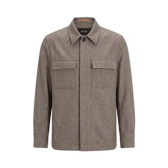 HUGO BOSS Overshirt in Relaxed Fit - - Jackets - Herren - Braun - XL