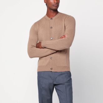 Prada Kamelbraune Strickjacke aus Kaschmir